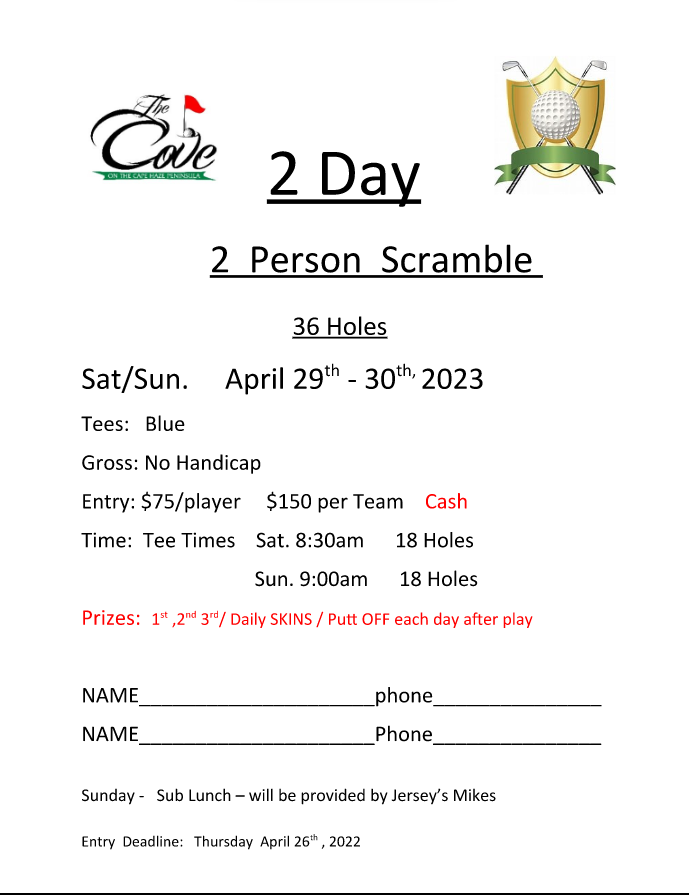 2 Day - 2 Person Scramble - The Cove of Rotonda Golf Center