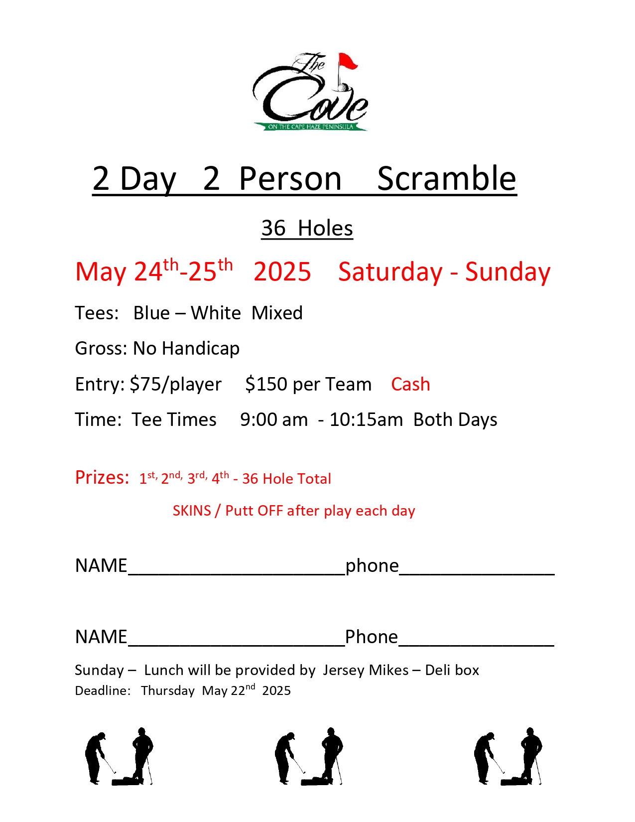 2 Day 2 Person Scramble - The Cove of Rotonda Golf Center